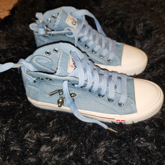 Guoan Star | Shoes | Guoan Star Blue Skull Canvas | Poshmark